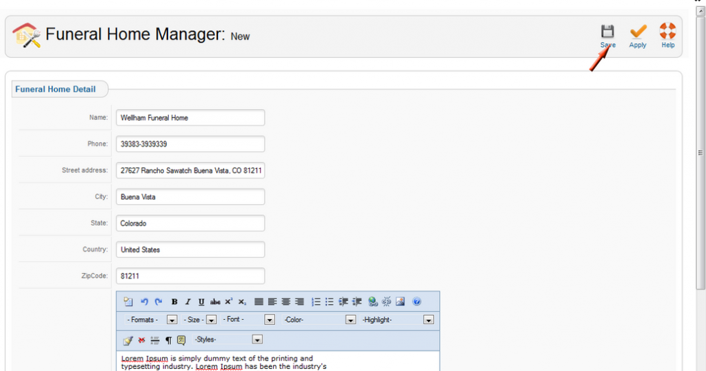 How to add Funeral homes using Obituary Manager